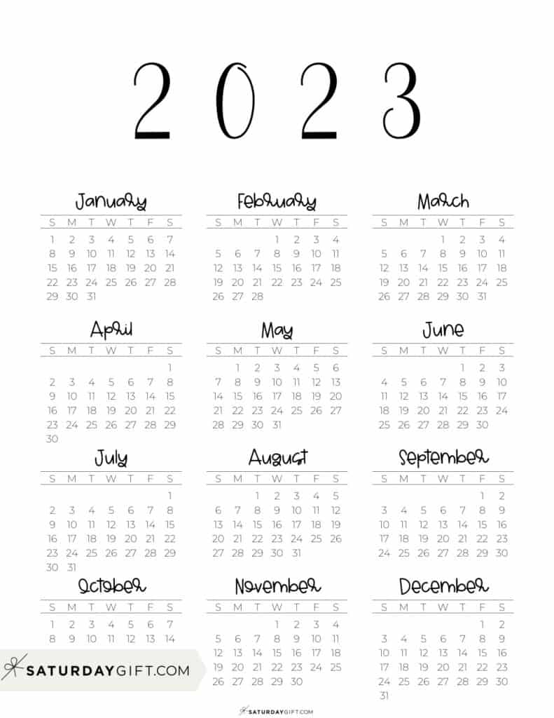 Free Printable 2023 Yearly Calendar Printable Mobila