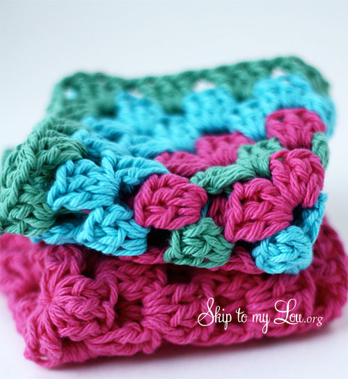 How To Crochet A Granny Square Dishcloth Skip To My Lou
