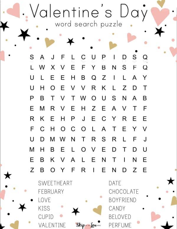 Free Valentines Day Word Search Printables Skip To My Lou