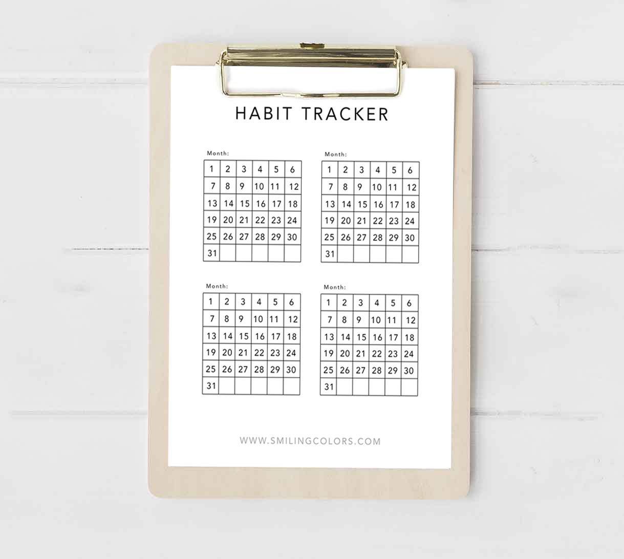 Free Monthly Habit Tracker Printable For Your Planners Smiling Colors