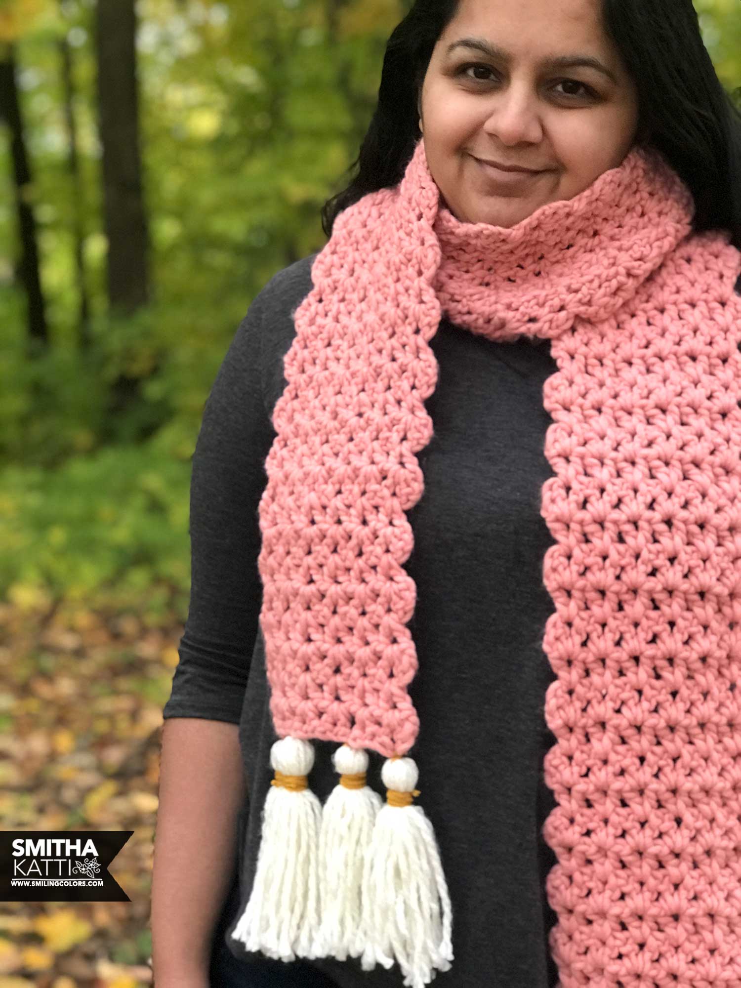 V Stitch Crochet Scarf Tutorial Smitha Katti