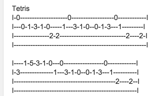 Tablature Ukulele Debutant Tetris Tab Ukulele Les Meilleurs Outils