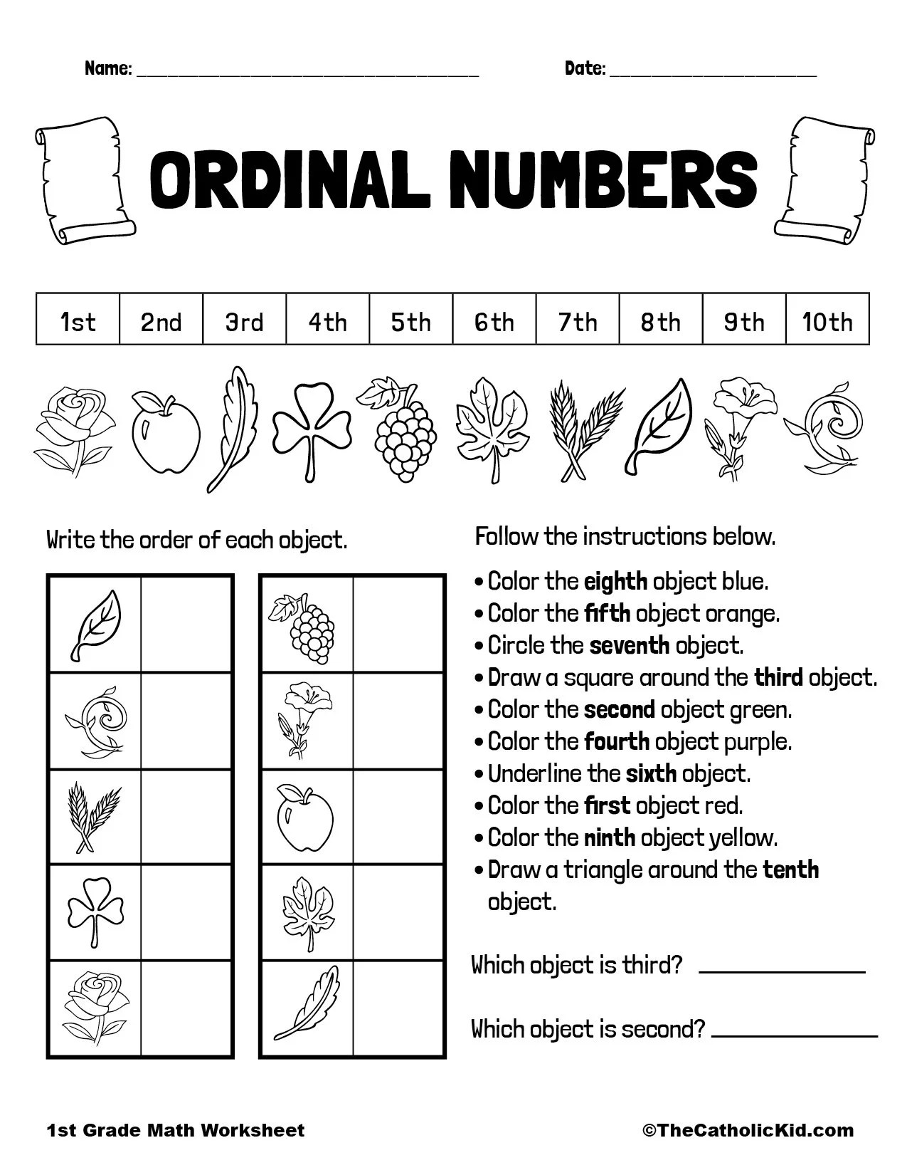 Alphabet Ordinal Numbers Worksheet Teacher Made Ordinal Numbers