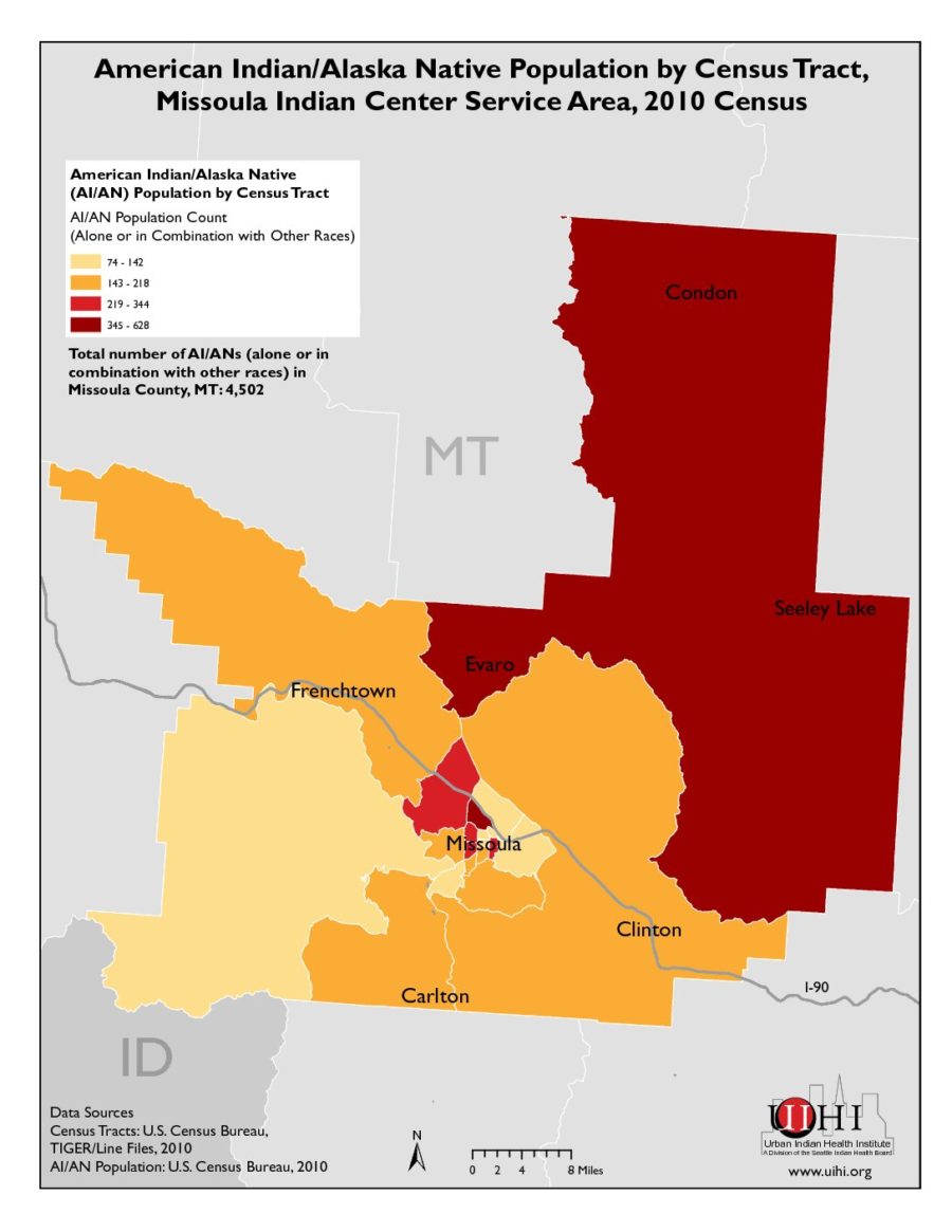 American Indianalaska Native Population By Census Tract Missoula