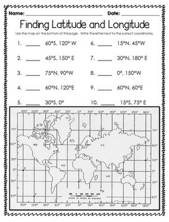 Mapping Latitude And Longitude Worksheet