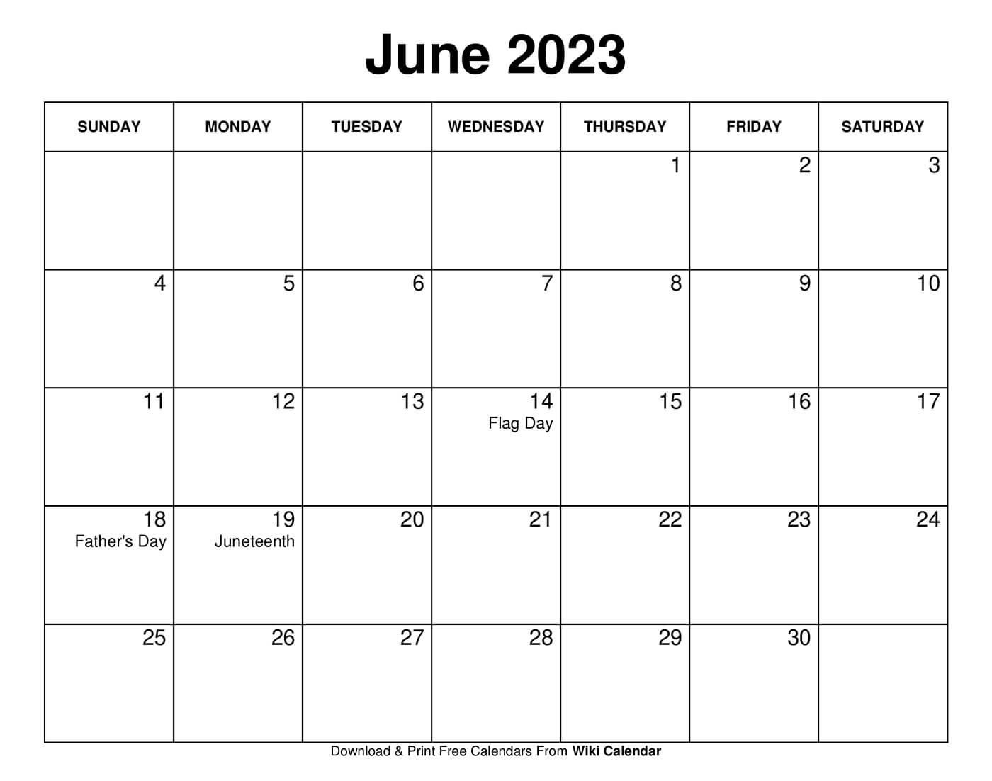 June 2023 Calendar Editable Free Print Calendar 2023