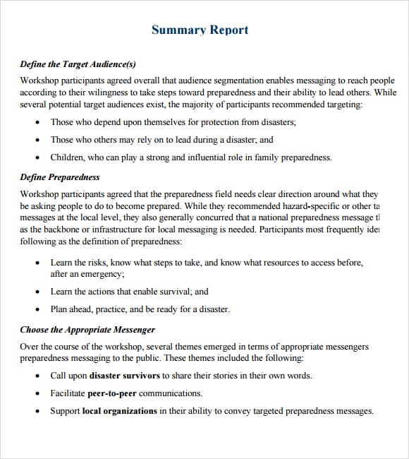 7 Free Summary Report Templates Excel Pdf Formats