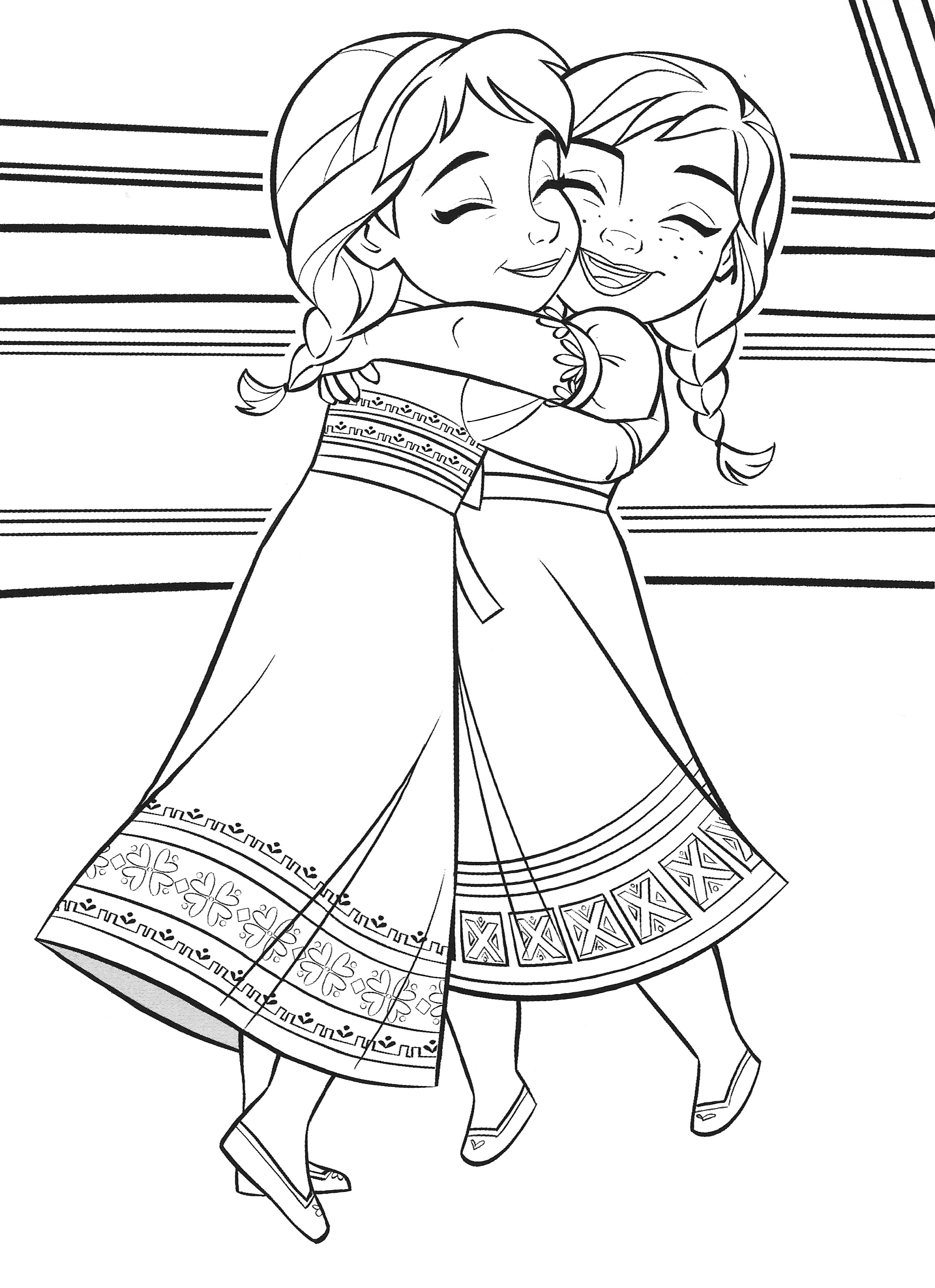 Frozen 2 Anna And Elsa Coloring Pages Free Coloring Page