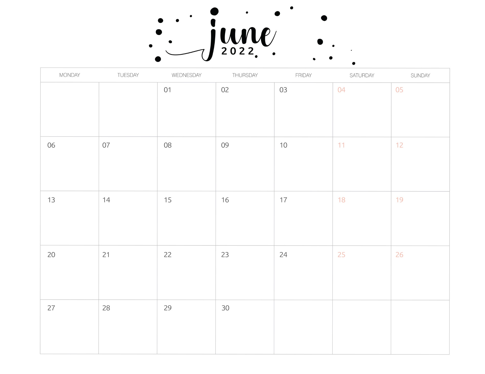 View 20 Free Printable Cute June 2021 Calendar Pianotooninterest