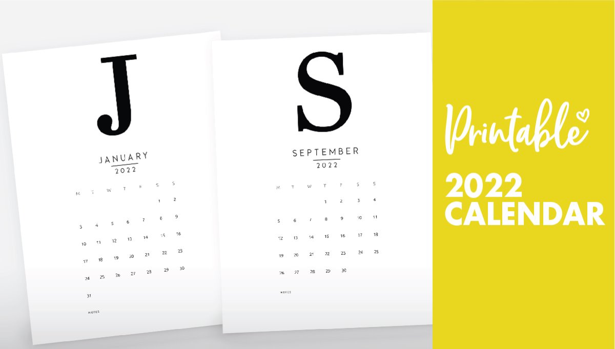 Cute 2022 Printable Calendar 12 Free Printables To Get Organized