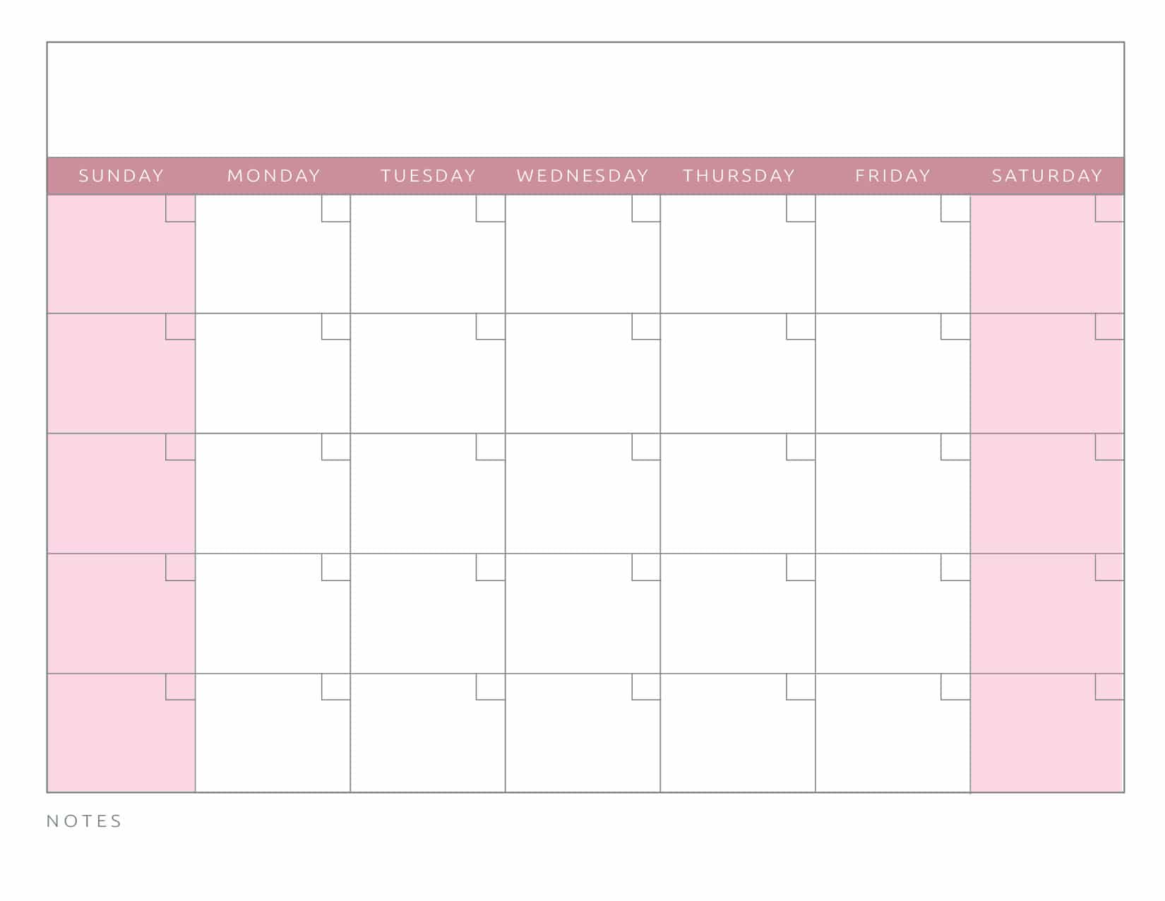 Printable Blank Calendar Blank Calendar Pages Blank C