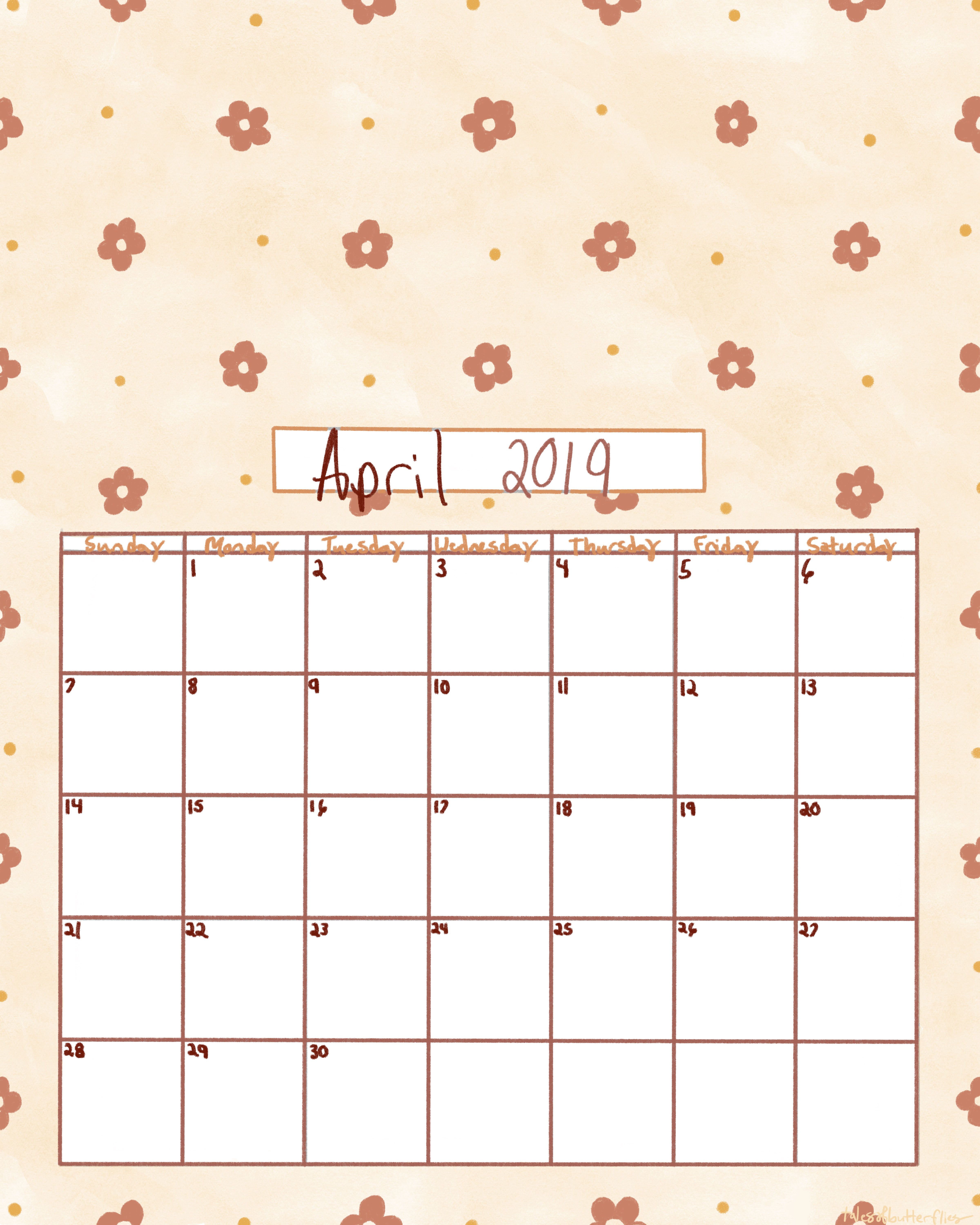 2019 April Calendar Printable Word Searches