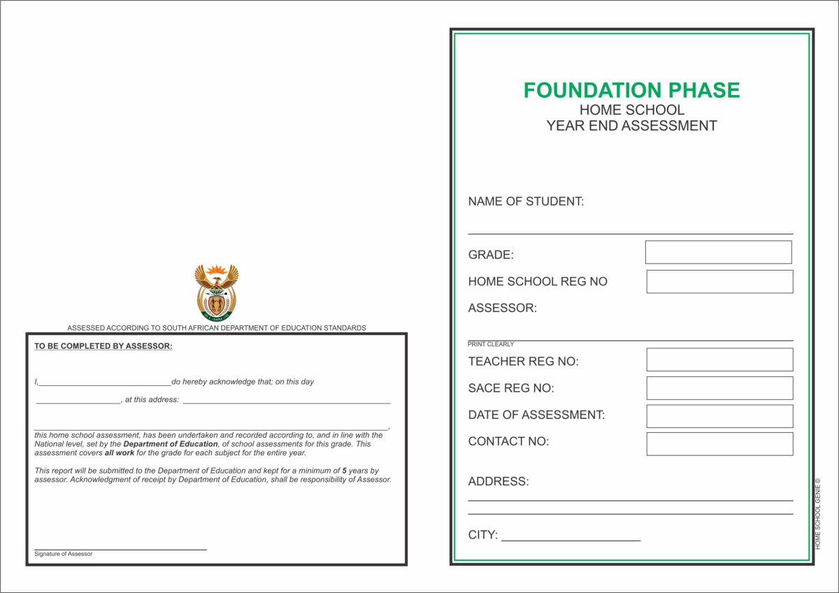 Formal Foundation Phase Year End Assessment Report Template For Home