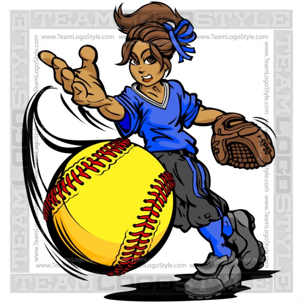 Girl Pitching Softball Vector Clipart Pitcher