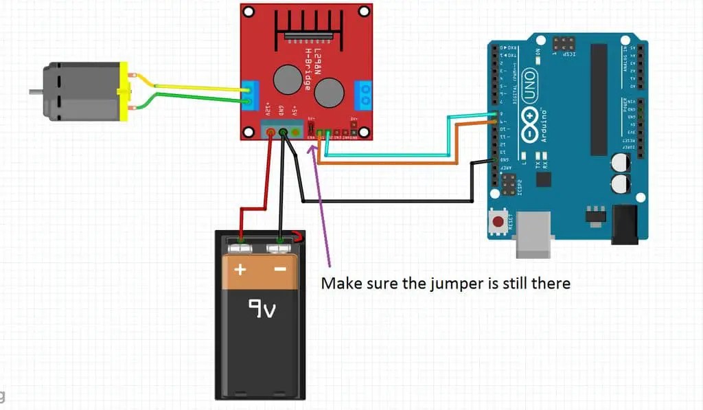 Arduino And L298n Circuit Diagram Dc Motor Control Arduino Arduino Images