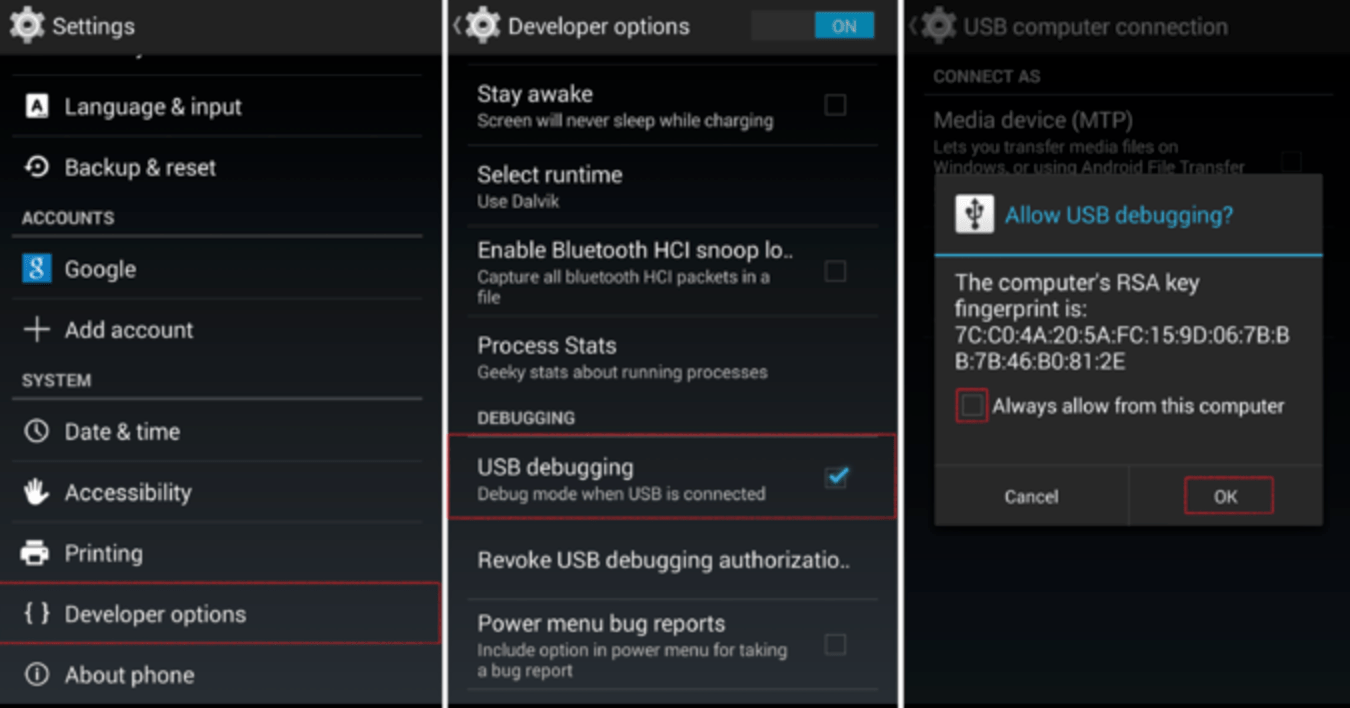 How To Enable Usb Debugging On Android Dhtechking