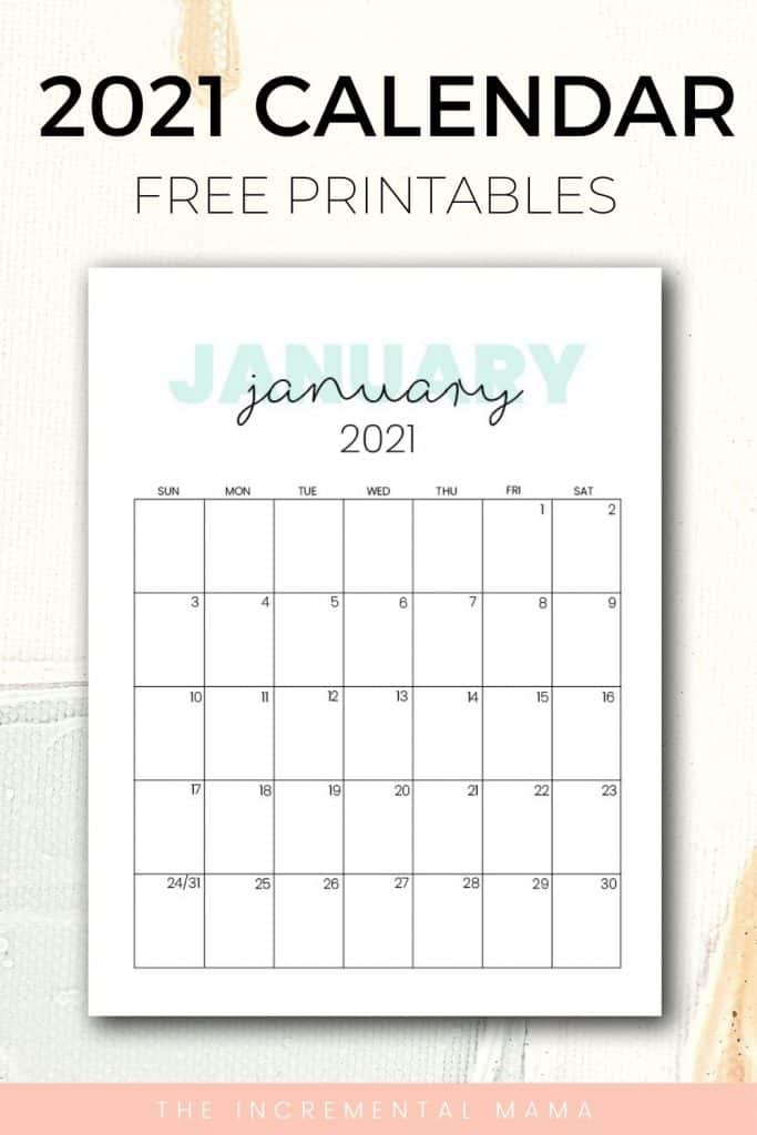 Cute 2021 Printable Blank Calendars Printable 2021 Bl