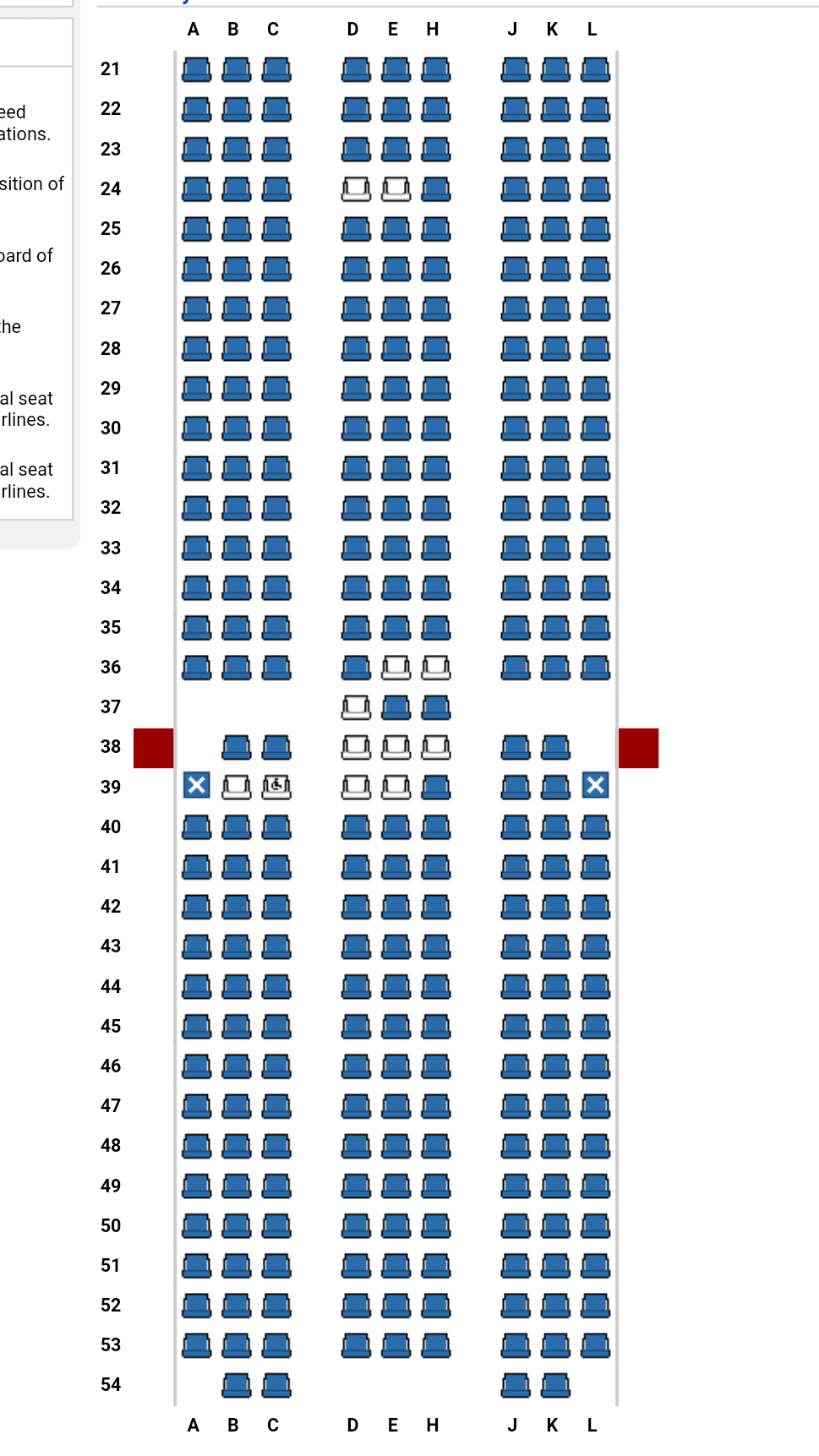 Airbus A350 Jet Seat Map