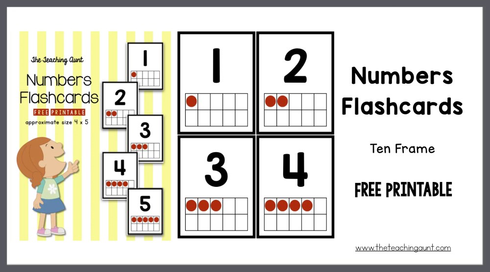 Numbers Flashcards Ten Frame The Teaching Aunt