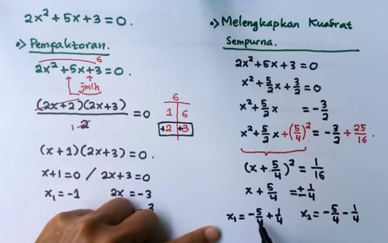 Contoh Soal Akar Persamaan Kuadrat Rumus Abc Contoh Soal