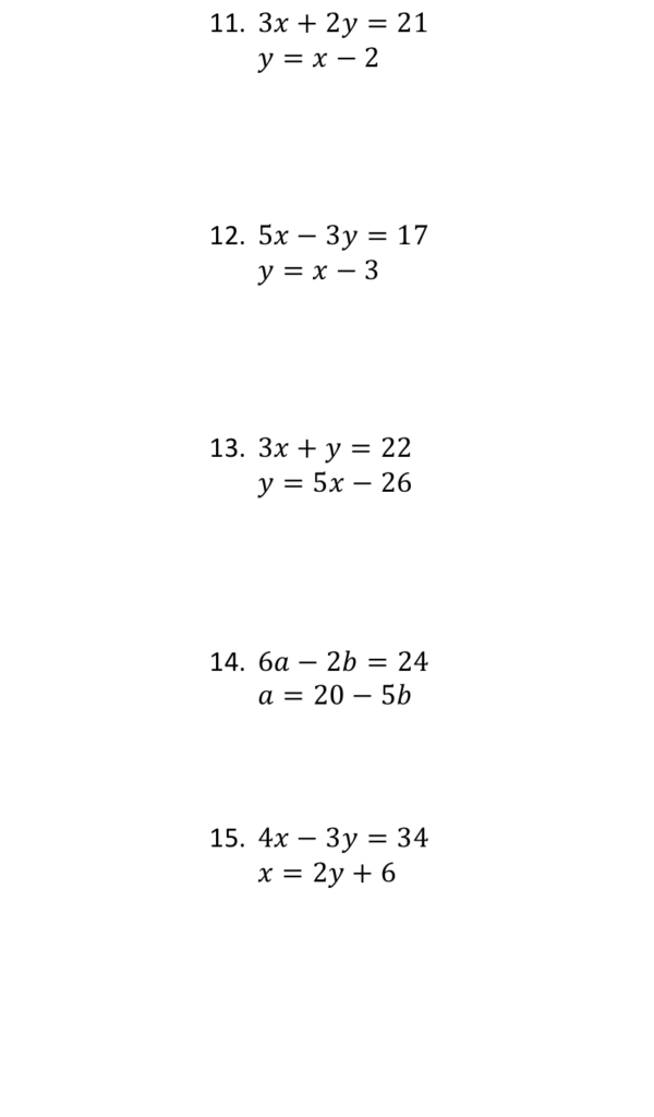 Simultaneous Equations Exercises With Answers Tessshebaylo