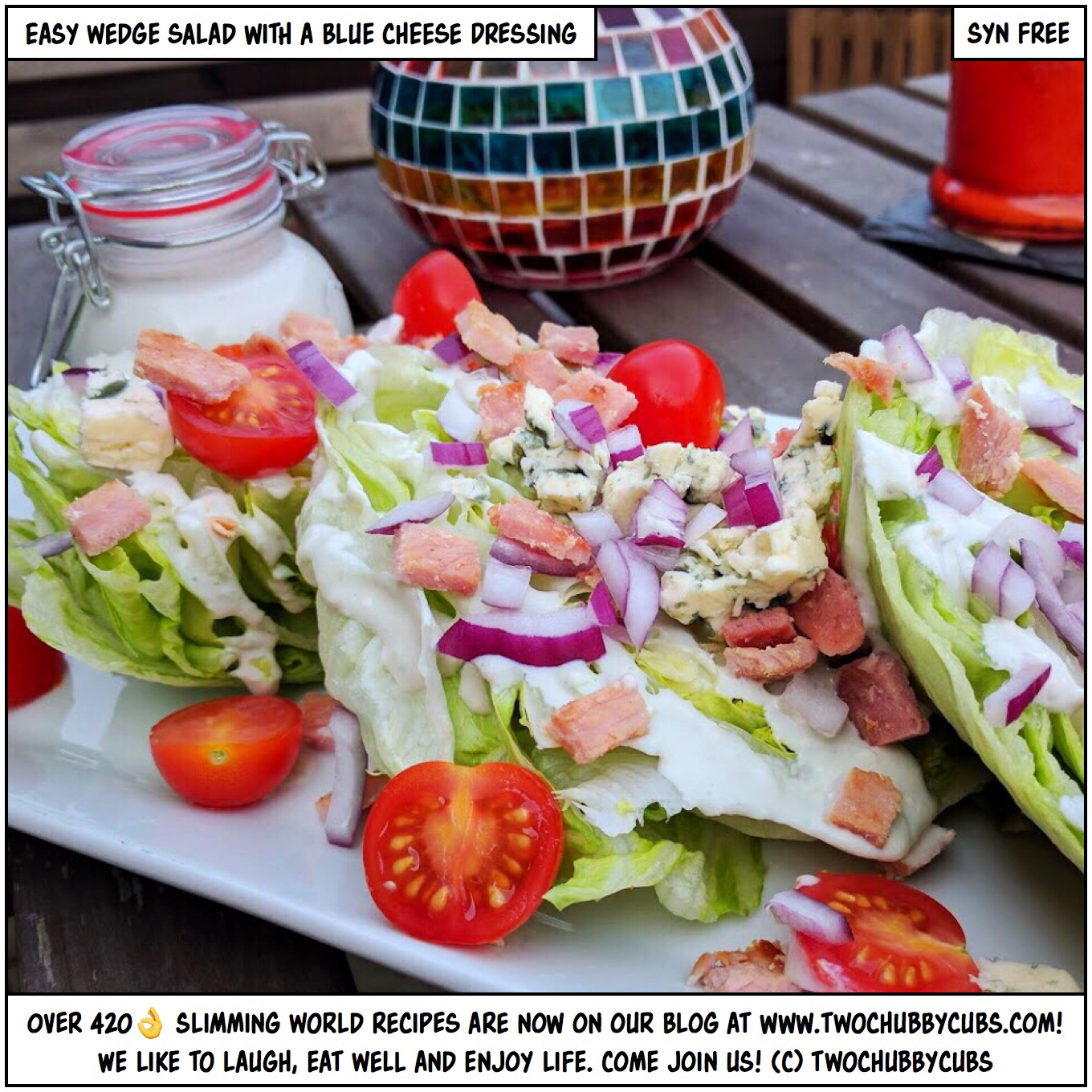 Easy Wedge Salad With A Blue Cheese Dressing Twochubbycubs