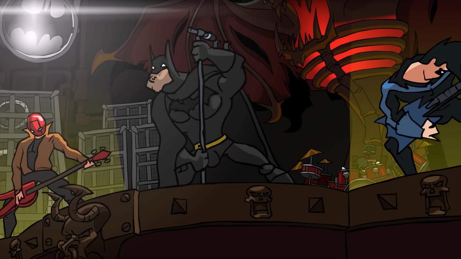 Watch Batman Hilariously Front A Metal Band In Batmetal