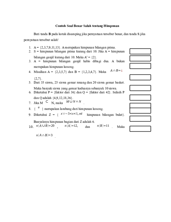 Soal Menjodohkan Matematika Matematika Dasar