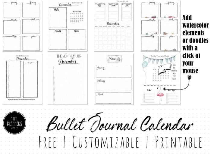 Bullet Journal Printable Calendar 2024 2024 Calendar Printable