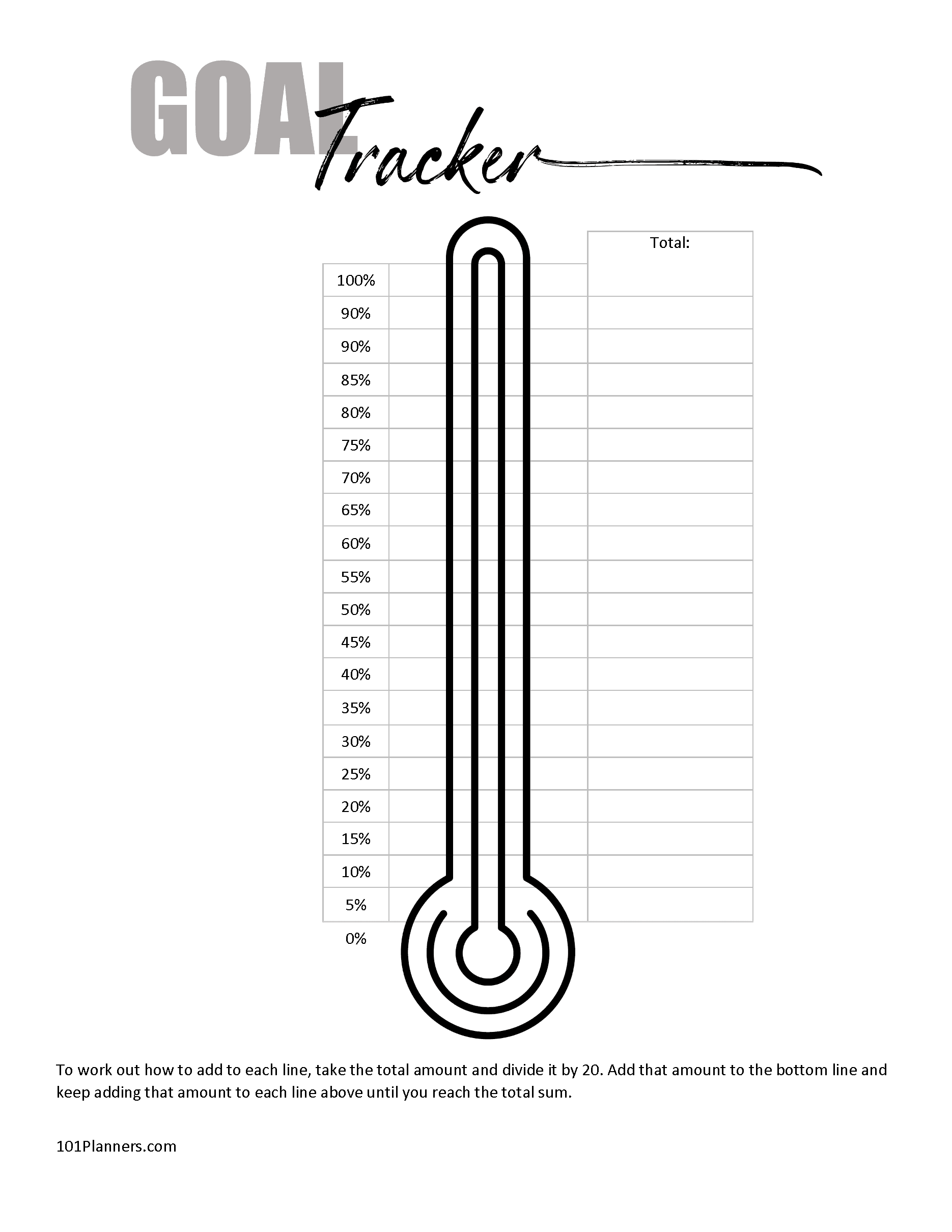 Free Printable Goal Tracker Many Options And Designs