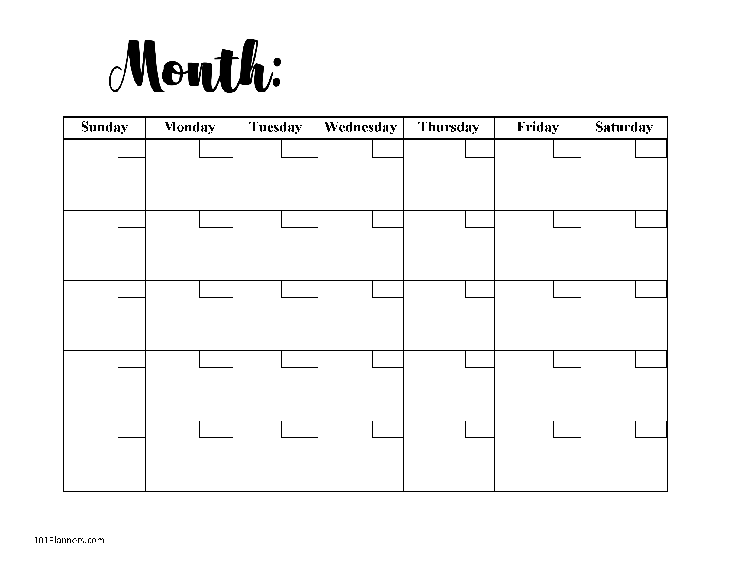 Free Printable Undated Monthly Calendar Calendar Inspiration Design 2