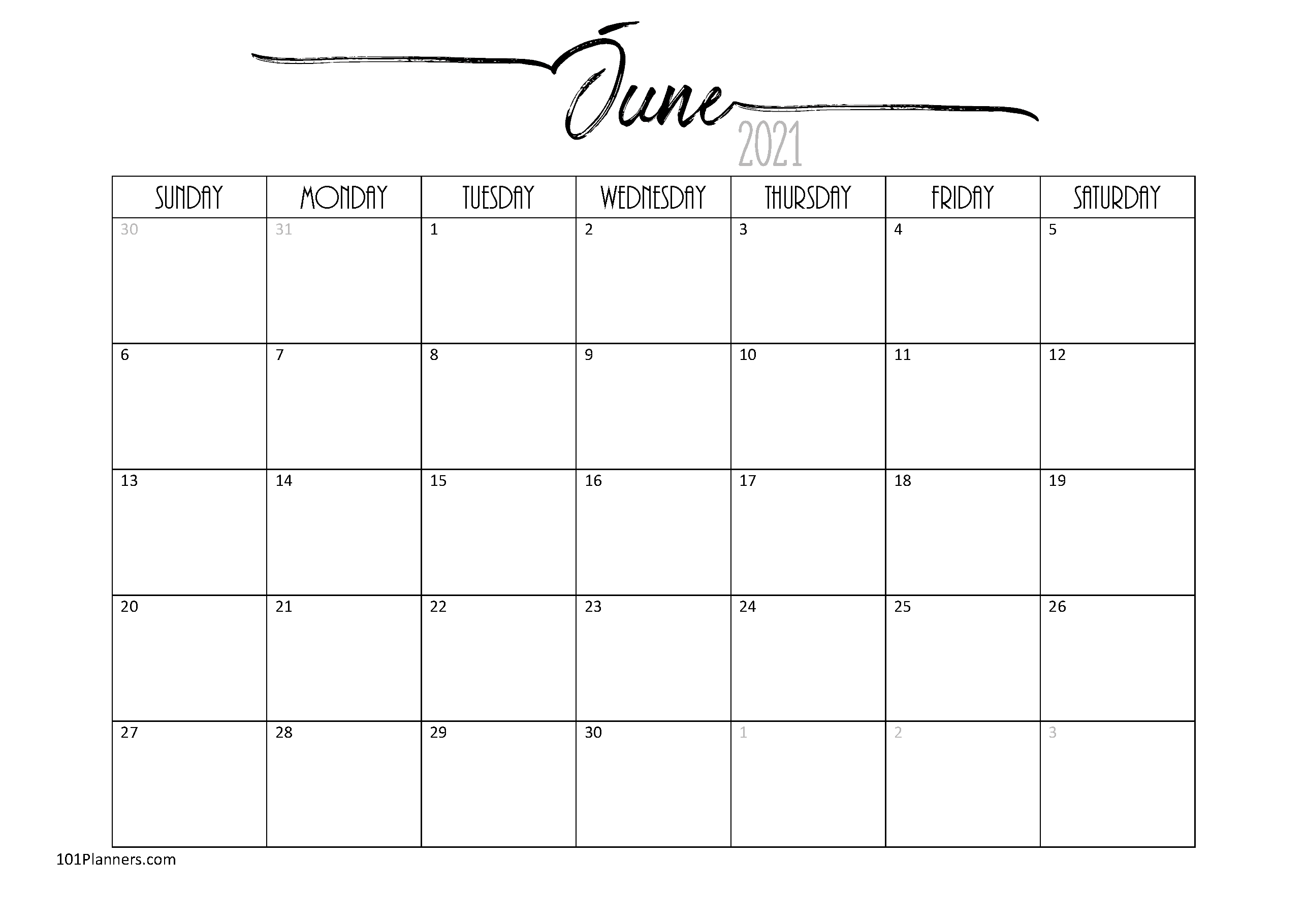 June 2021 Printable Calendar Printable Word Searches