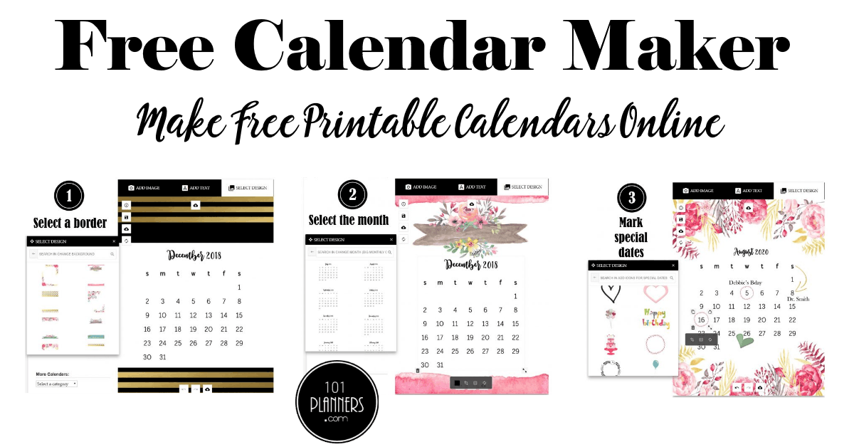 Free Calendar Maker With 101 Custom Calendar Templates 2022