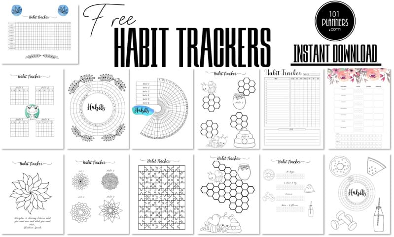 Free Habit Tracker Template Customizable Instant Download