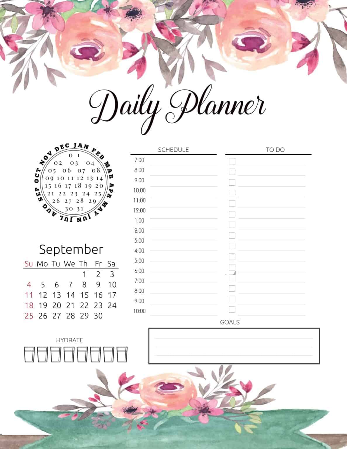 Daily Hourly Planner Printable Printable World Holiday