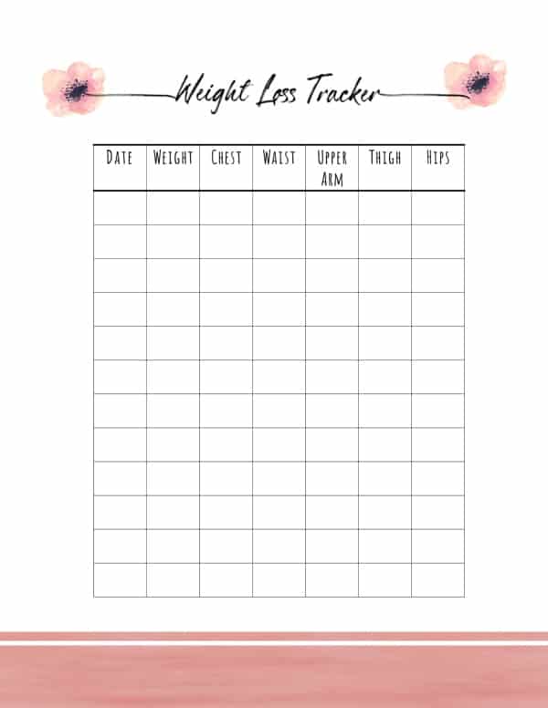 Free Weight Loss Tracker Printable Customize Before You Print