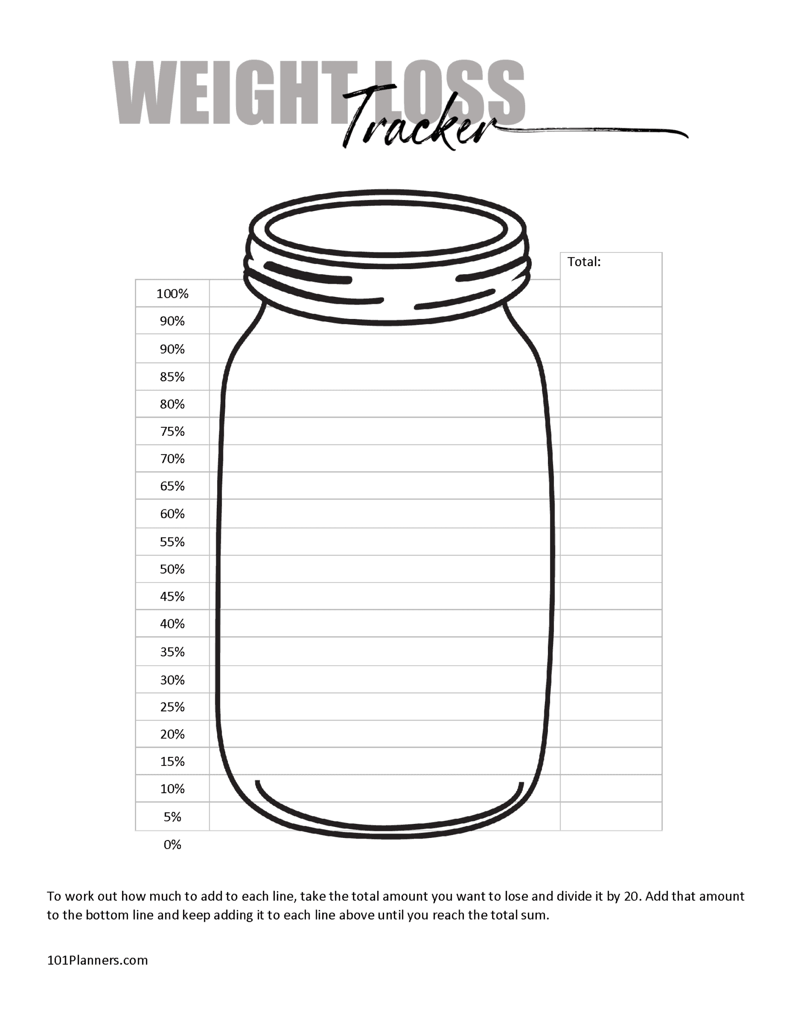 Free Weight Loss Tracker Printable Customize Before You Print