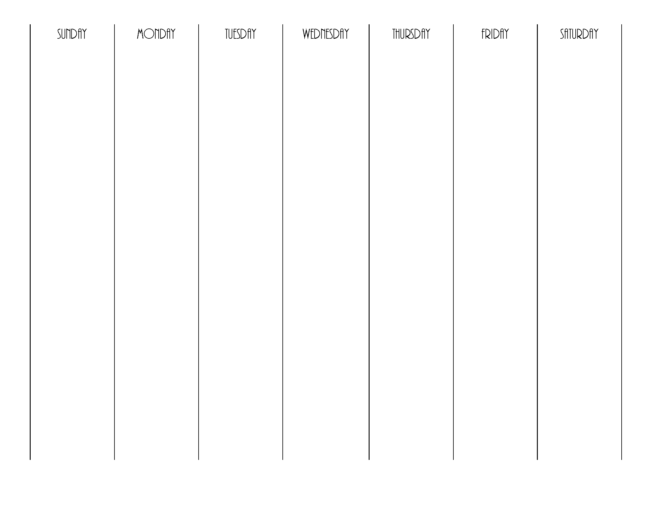 Blank Weekly Calendar