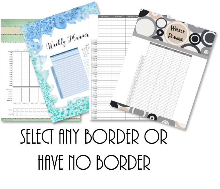 Calendars And Planners Paper And Party Supplies Weekly Planner Printable