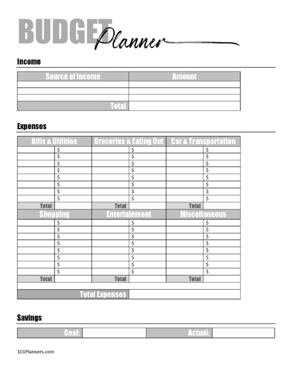 Basic Budget Template Printable Peakpole My Xxx Hot Girl