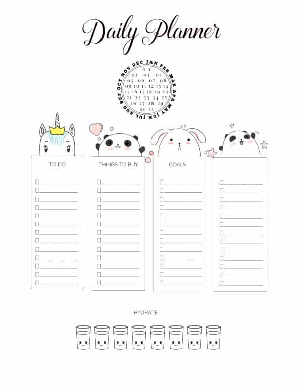 Free Printable Cute Planner And Calendar Customize Online