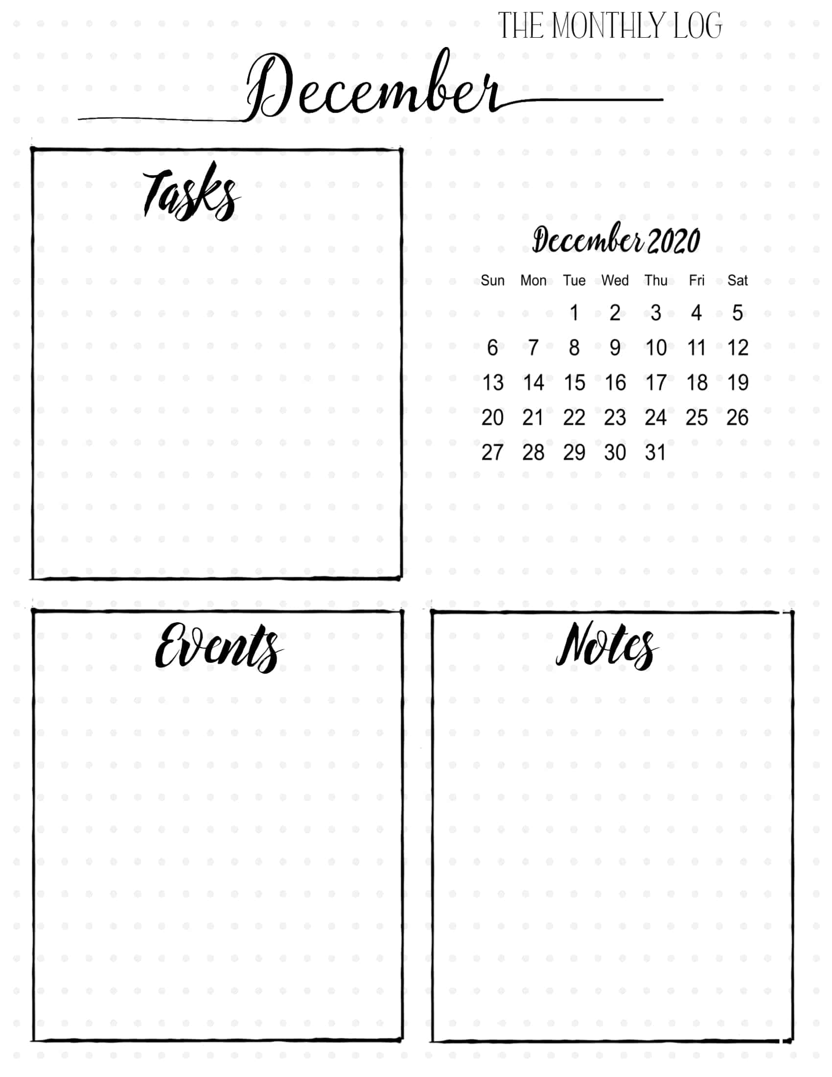 Bullet Journal Monthly Log With Free Printable Templates Hot Sex Picture