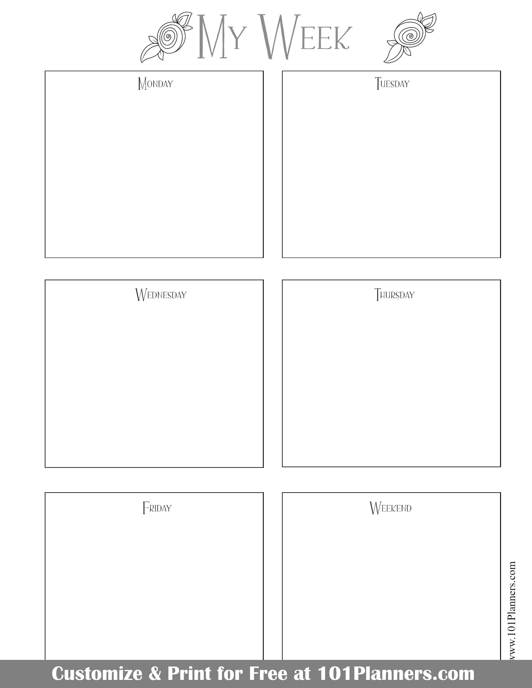 Weekly Bullet Journal Printable Weekly Planner Printable Bullet Porn