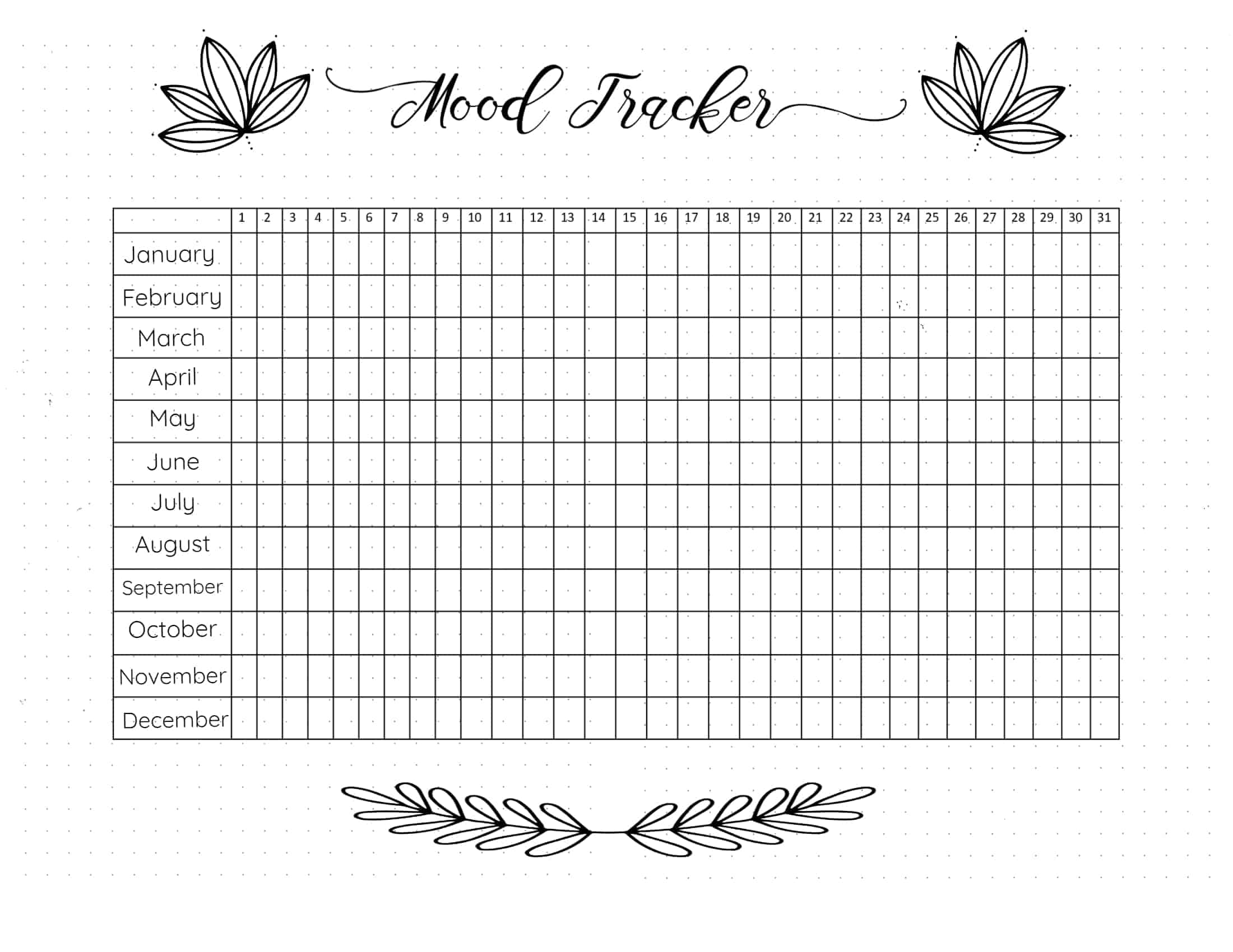 Free Printable Mood Tracker Printable Word Searches