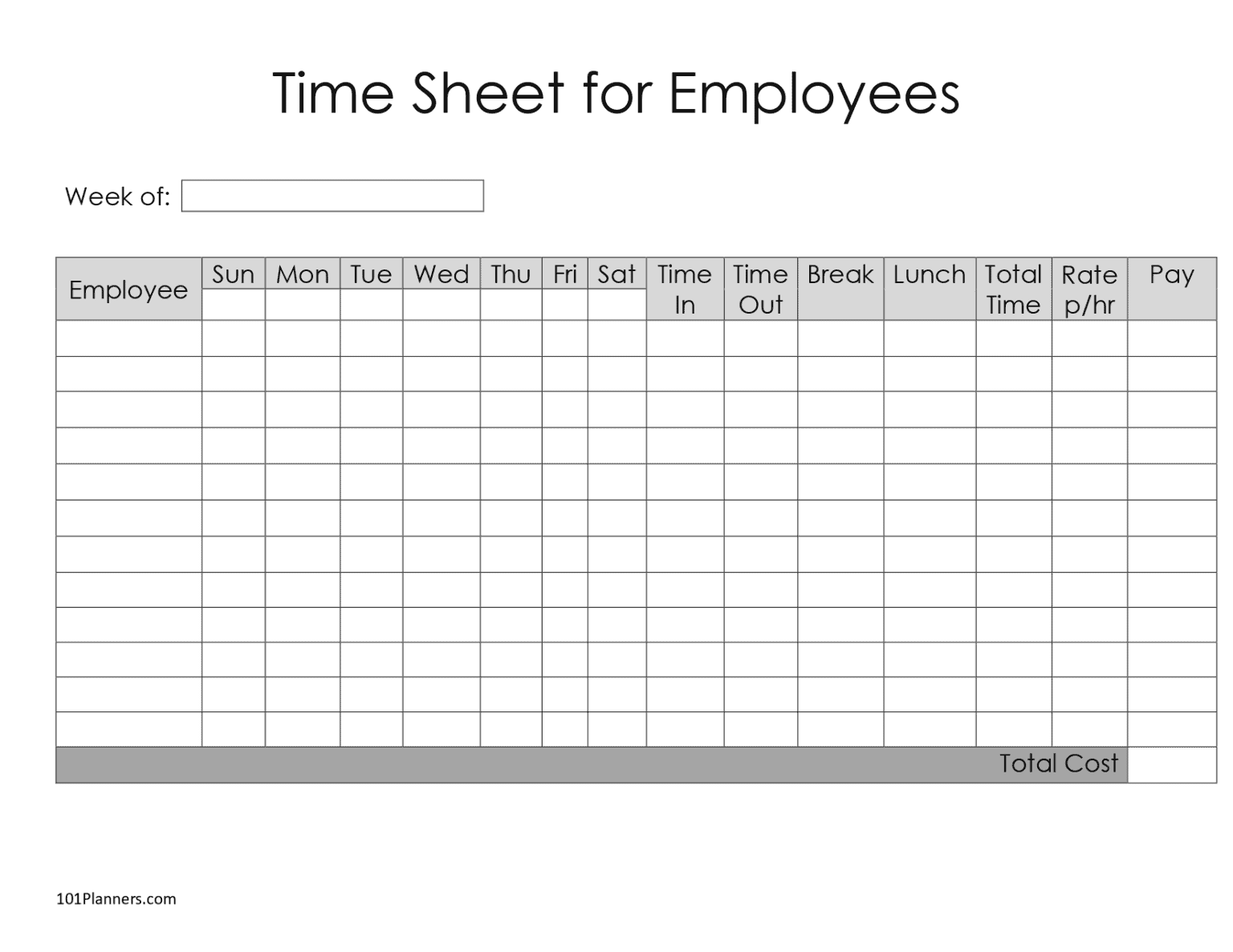 Editable Time Sheet