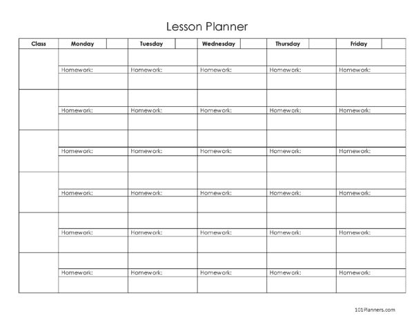 Free Weekly Lesson Plan Template Pdf Free Printable Templates