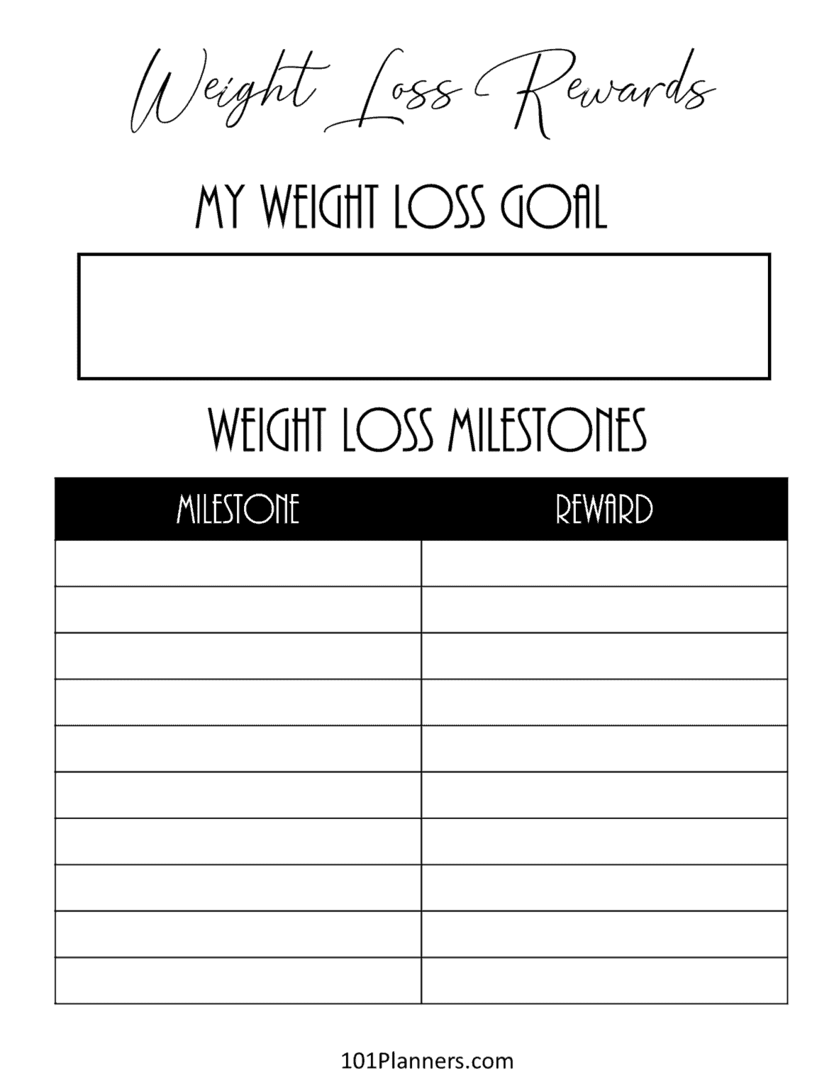 Free Weight Loss Tracker Printable Customize Before You Print