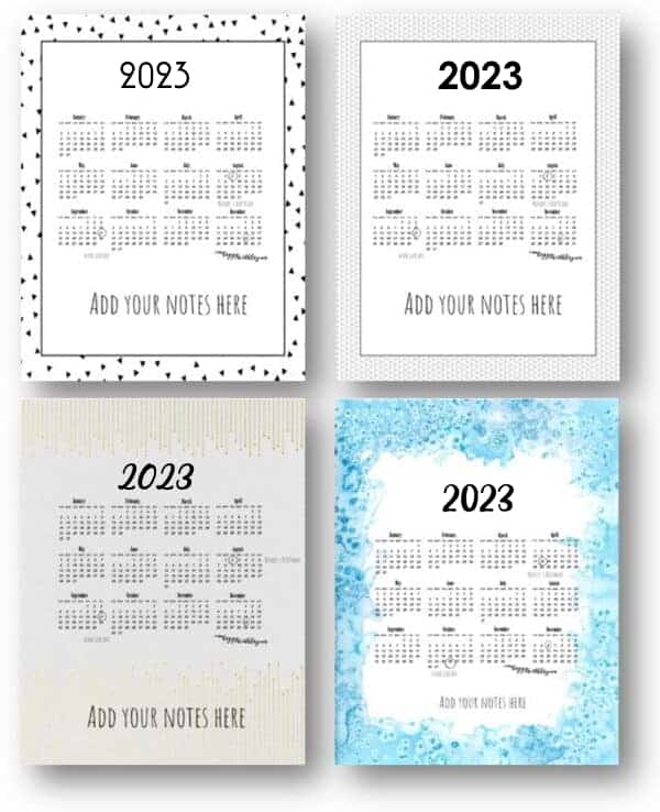 Printable Year At A Glance Calendar 2023