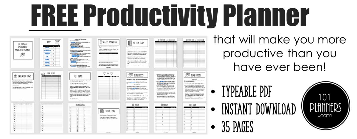 Free Productivity Planner Printable Or Digital