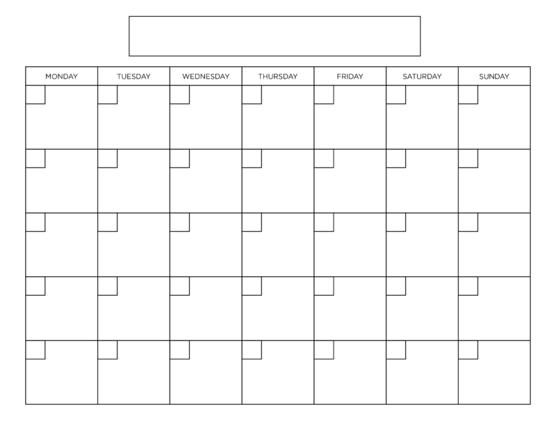 Free Printable Blank Calendar Template Paper Trail Design 45 Off